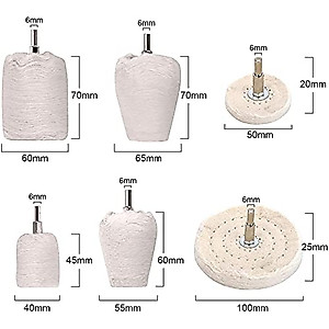 Benavvy 11pcs Buffing Wheel for Drill, Polishing Ball for Drill with 0.25" Hex Shafts, Cotton Polishing Kit for Rotary Tools, Sanding Headlight Rims Manifold Aluminum Chrome Stainless Steel