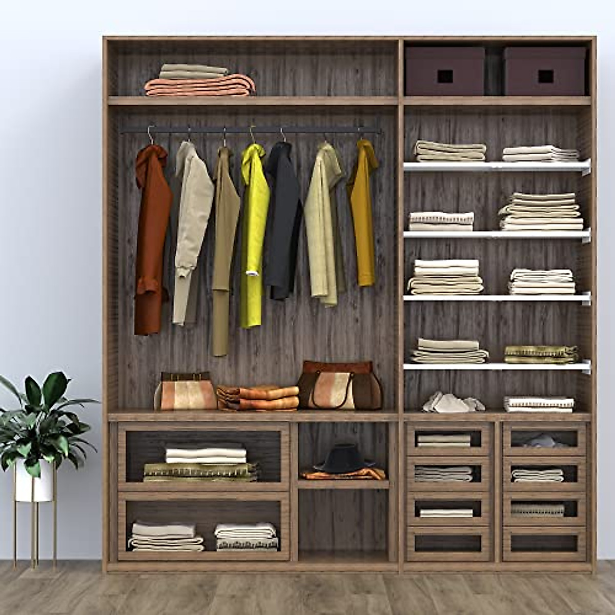 SOFRON Expandable Closet Tension Shelves Organizers, Adjustable Shelf for Cabinet Rack Storage Wardrobe Divider Shelving for Closets Pantry Cupboard Kitchen Large 1 Pack