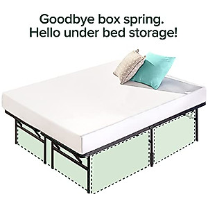 ZINUS SmartBase Tool-Free Assembly Mattress Foundation / 14 Inch Metal Platform Bed Frame / No Box Spring Needed / Sturdy Steel Frame / Underbed Storage, Cal King