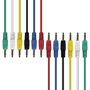 AxcessAbles 1/8 inch (3.5mm) TS to 1/8 inch (3.5mm) TS Unbalanced Mono Patch Cables | Modular Synth Cables | TS Aux Cords| Eurorack Audio Cables | 3.5mm TS Aux Cords 6 Pack (3ft)