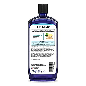 Dr Teal's Foaming Bath with Pure Epsom Salt, Detoxify & Energize with Ginger & Clay, 34 fl oz (Pack of 4) (Packaging May Vary)