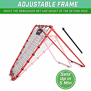 GoSports Basketball Rebounder with Adjustable Frame, Rubber Grip Feet and Sandbags - Portable Passback Training Aid