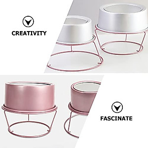 Luxshiny Bread Cooling Rack Alloy Round Chiffon Cake Cooling Rack Reusable Baking Cake Embryo Rack Cooling Bracket Kitchen Baking Accessories (Rose Gold)