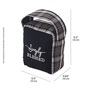 Elements Plaid Simply Blessed Weighted Fabric Door Stopper, Polyester