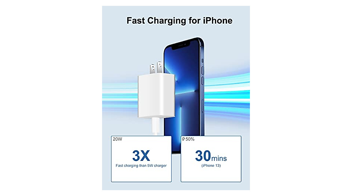 YEAHFUN 20W Fast Charger 2-Pack for iPhone and iPad | MFi Certified