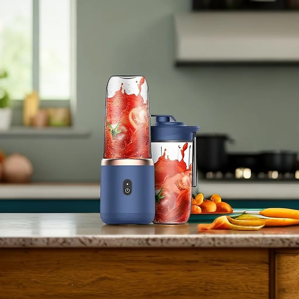 Paramexview® Portable Blender for Juices & Smoothies with 6 blades USB rechargeable 14oz Fusion Blender BPA-free and eco-friendly material