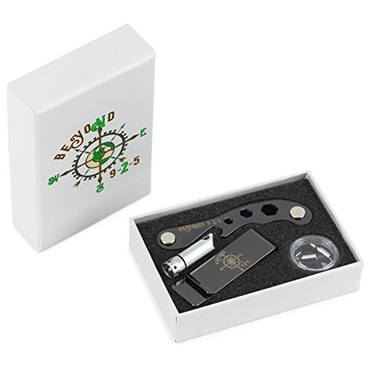 Beyond 9-2-5 Smart Key Organizer Keychain- Compact Pocket Holder Bar for 14 Keys-Multiple Key Chain Organizers-Flashlight, Bottle Opener and Multitool