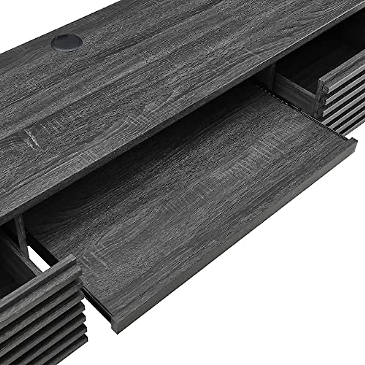 Modway Render 60" Mid-Century Modern Wall-Mount Office Desk in Charcoal