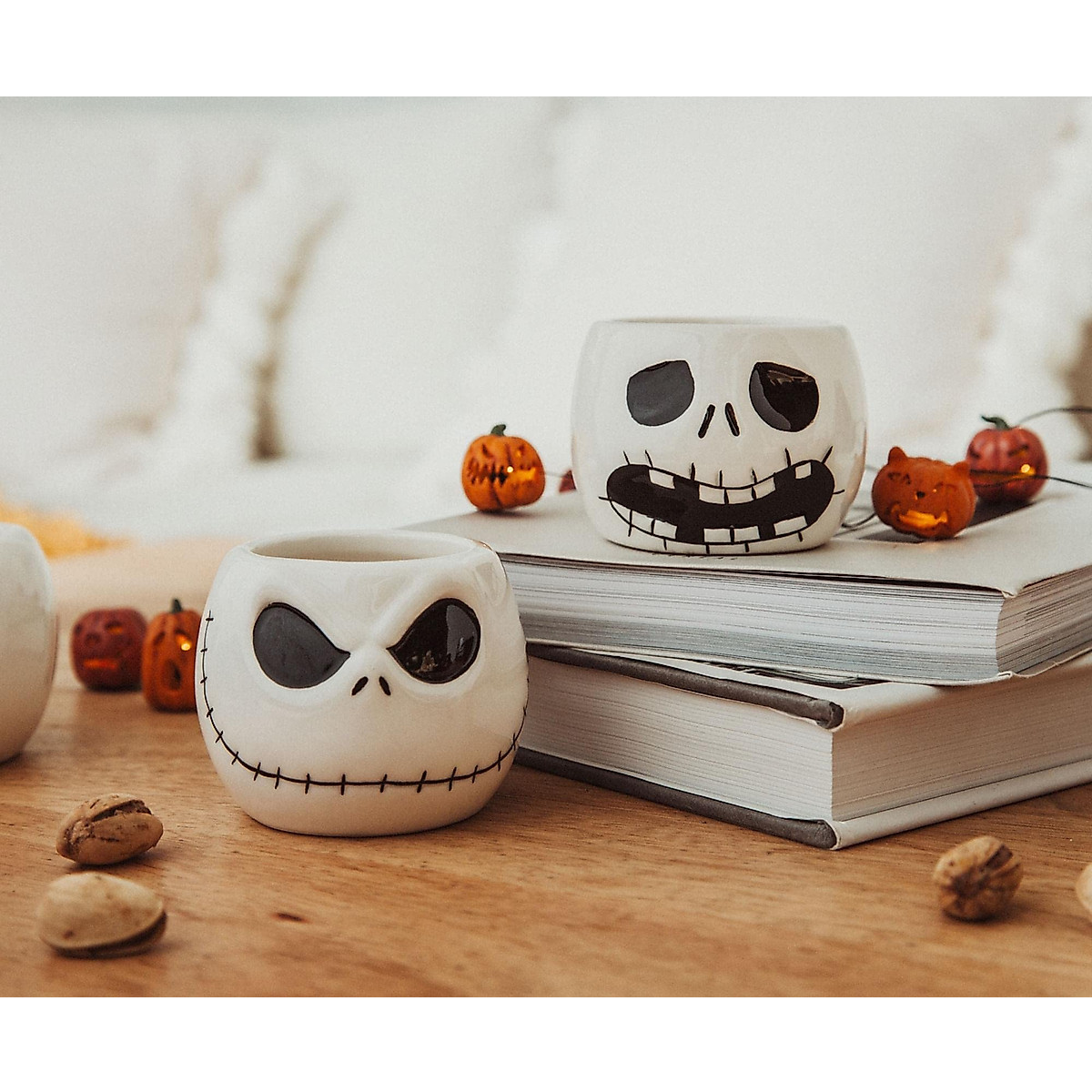 Disney The Nightmare Before Christmas Jack Skellington Faces 3-Ounce Mini Shot Glass Cups, Set of 4