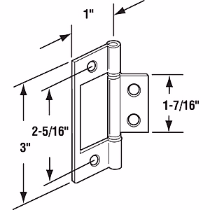Prime-Line N 7273 Bi-fold Door Hinge Nickel Plated 2 Count (Pack of 1)