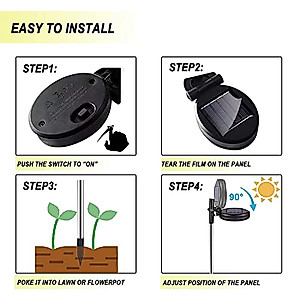 IOYOI 4 Pack Upgraded Solar Outdoor Sunflower Decor, Solar Garden Yard Stake, Solar Sunflower Lights for Garden/Patio/Porch/Yard