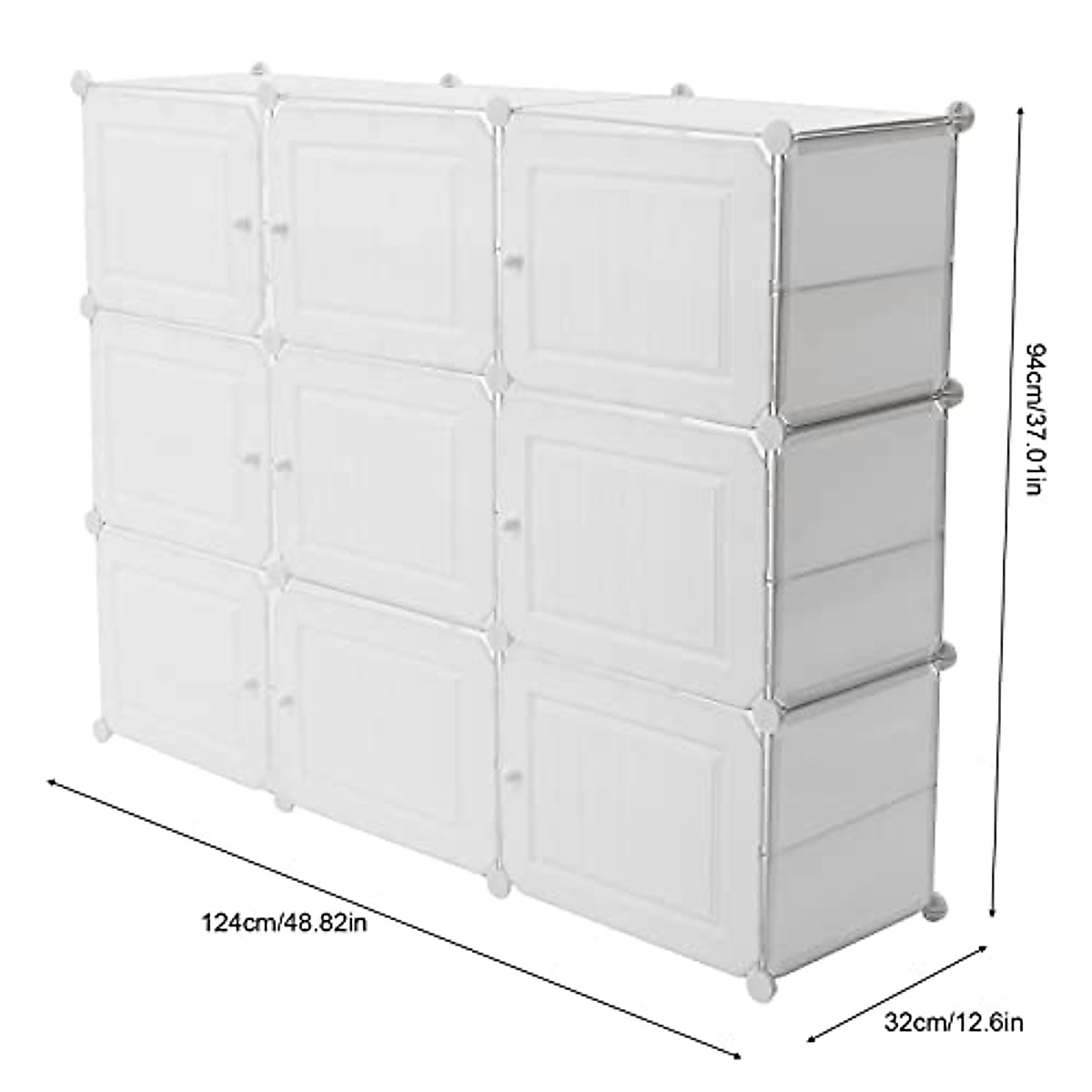 Gdrasuya10 Portable Shoe Rack, 36 Pair DIY Shoe Storage Shelf Organizer 6 Tier Shoe Storage Cabinet with Doors, Resin Shoe Shelves Organizer for Closet Hallway Bedroom Entryway