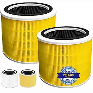 Core 200S Pet Care Replacement Filter Compatible with LEVOIT Core 200S Smart WiFi Air Purifier, 3 stages Ture H13 HEPA Filter, Compare part# Core 200S-RF,2 Pack