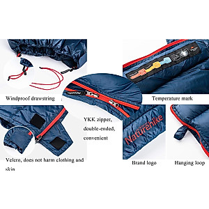 Naturehike Ultralight Goose Down Camping Sleeping Bag 800 Fill Power Compact Envelope Backpacking Sleeping Sack for Hiking Outdoor (Blue)