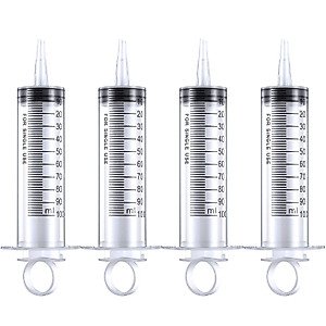 Frienda 4 Pack Large Plastic Syringe for Scientific Labs and Dispensing Multiple Uses Measuring Syringe Tools (100 ml)