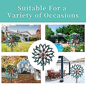 Stargarden Metal Wind Spinner,Two-Way Wind Sculptures,360 Degrees Kinetic Wind Spinners for Yard and Garden