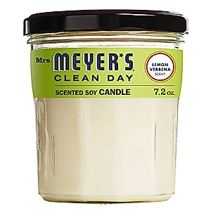 Mrs. Meyer's Clean Day Scented Soy Candle, Lemon Verbena Scent, 7.2 ounce candle (Pack of 2)