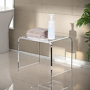 GETCK Acrylic Step Stool, 13.4 Inches Small Step Stool, Kids' Step Stool,Toilet Stool, Acrylic Stool,Plant Stand, Clear Footstool for Bathroom, Display Rack, Holds Up to 250lbs