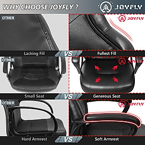 JOYFLY Gaming Chair, Gamer Chair for Teens Adults, Computer Gaming Chair Video Game Chairs Ergonomic PC Office Chair with Lumbar Support(Black Leather)