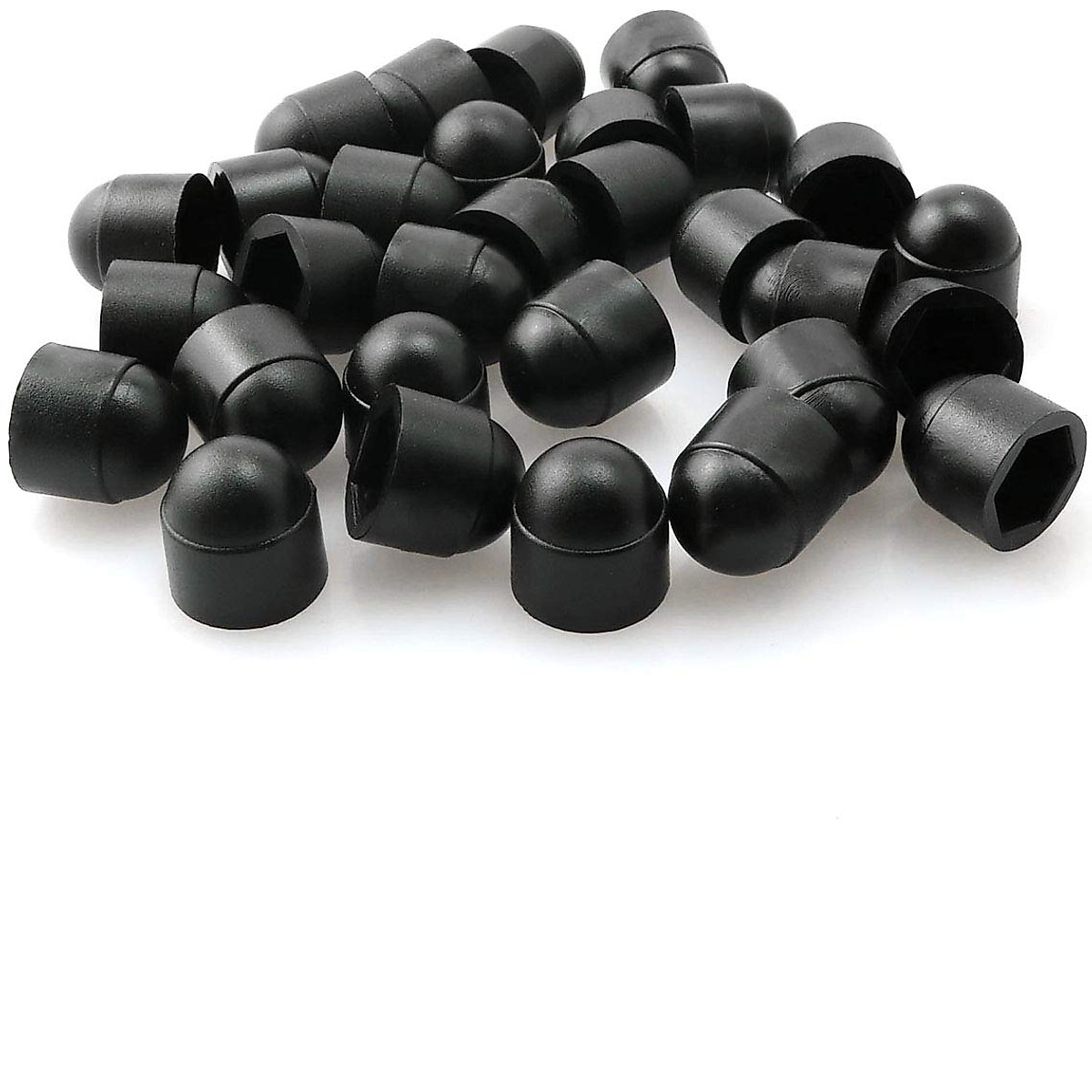 PSCCO 30Pcs Black Hexagon Socket Nut Protection Cap M6-10