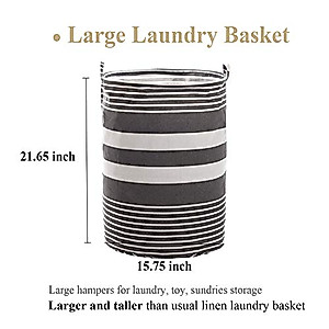 Haundry Collapsible Laundry Basket, 22 inch Tall Large Round Laundry Hamper for Clothes Storage