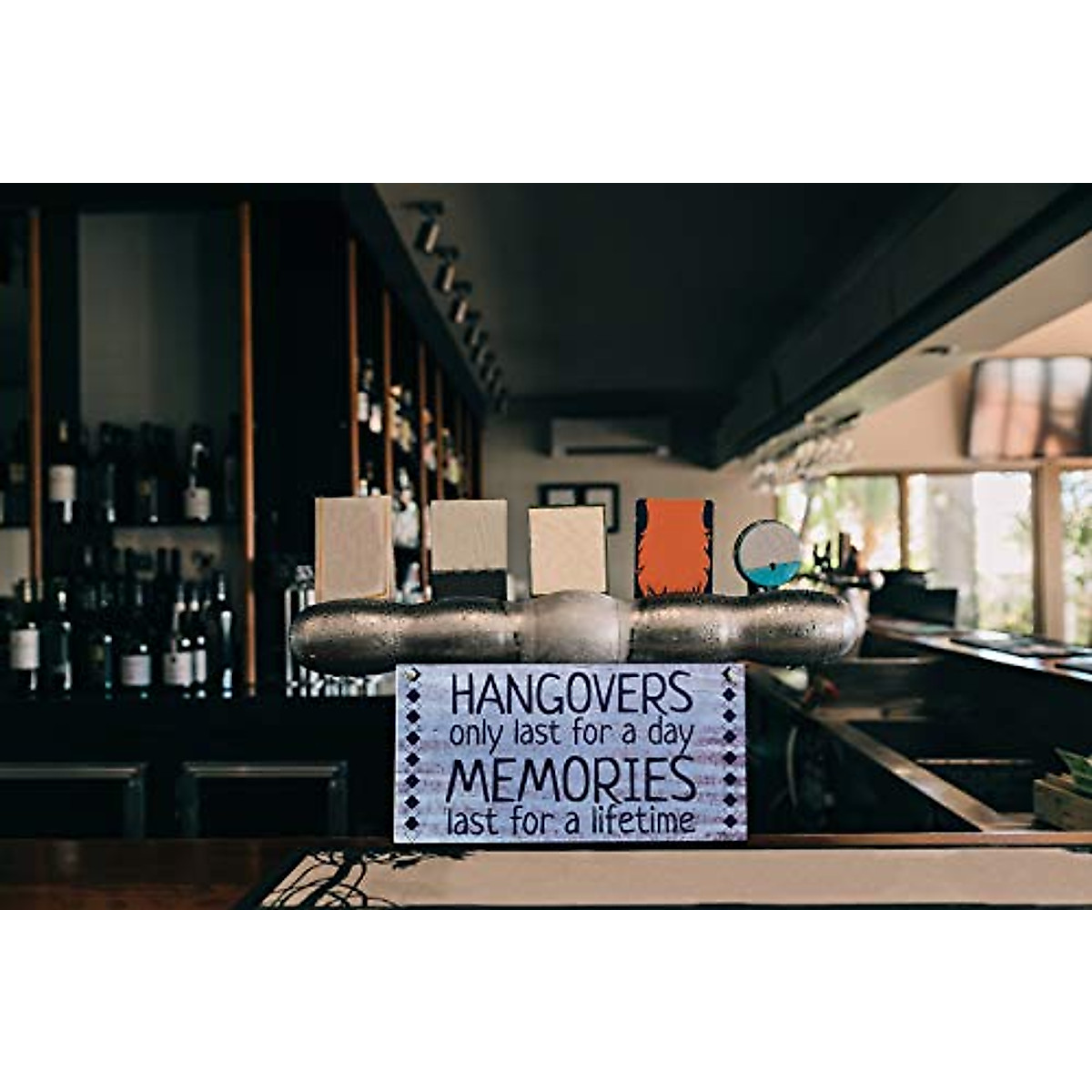 CARISPIBET Hangovers only Last | Funny and Inspiring Wall Art Decoration Plaque Sign 6" x 12"