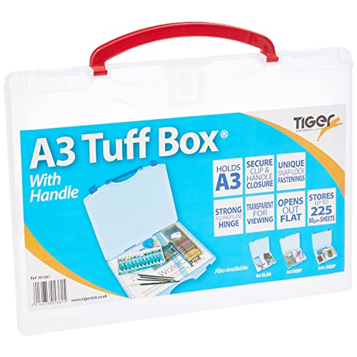 Tiger 301361 A3 Tuff Box, Assorted handle, White