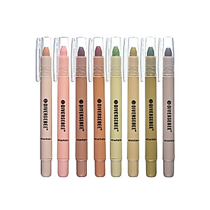 DIVERSEBEE Highlighters and Pens No Bleed, 8 Pack Assorted Gel Colors for Bible Journaling, School Supplies, Cute Bible Study Markers and Accessories (Earthy)