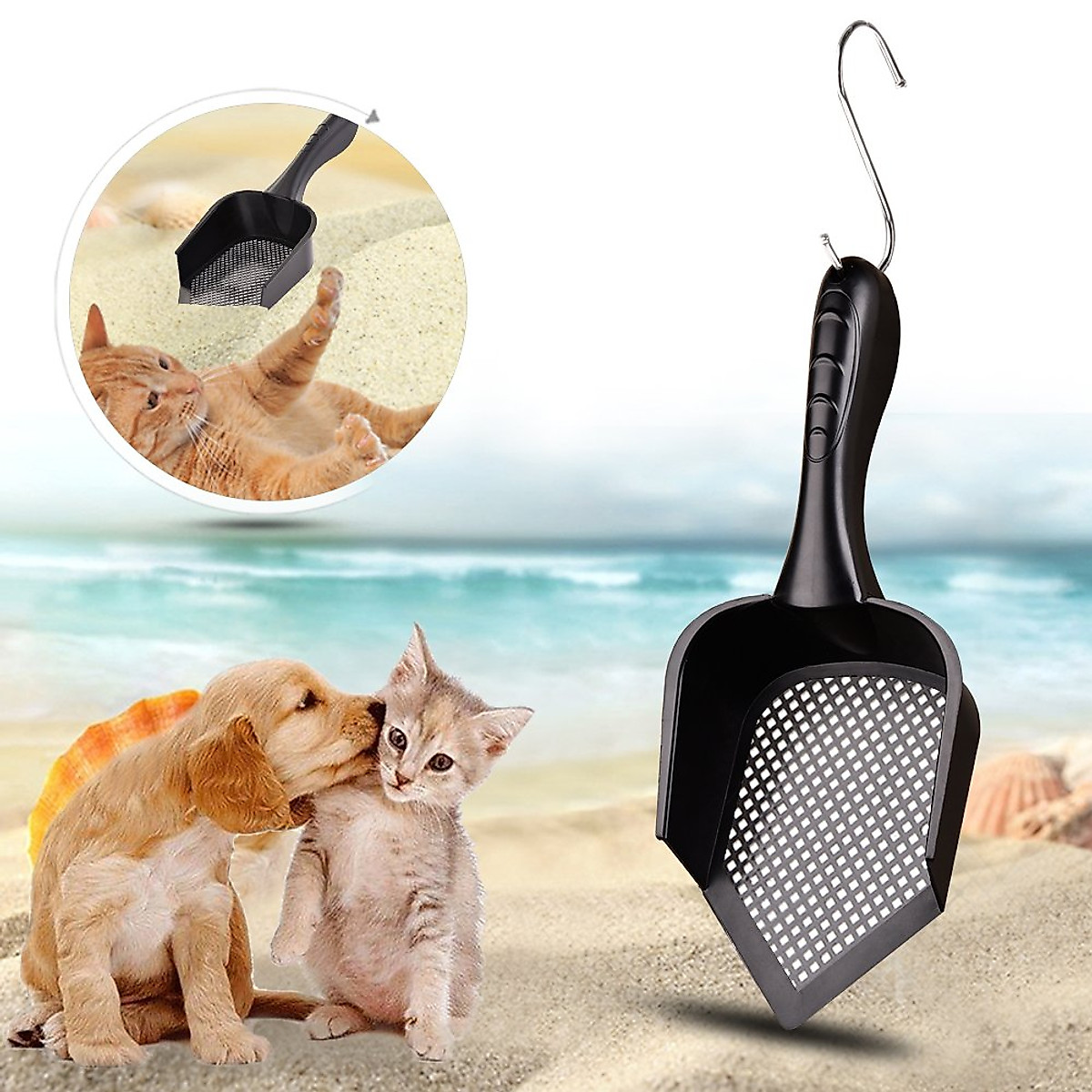 DHXYZZB Cat Litter Scoop, Small Holes 3.0MM Fine Litter Scooper Shovel for Cat Dog Rabbits Hamster Snake Sifter Scoops PVC Non-Toxic