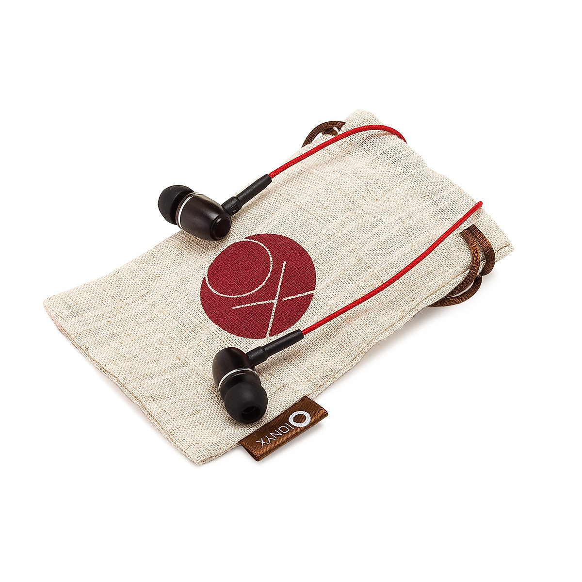 Onyx Noise Cancelling in-Ear Wired Headphones with Mic, 3.5mm Plug Compatible with iPhones, iPads, Android Phones, Computers & Laptops (Red)