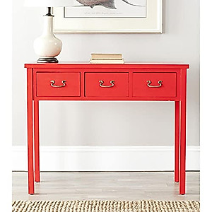 SAFAVIEH Home Collection Cindy Farmhouse Quartz Grey 3-Drawer Console Table