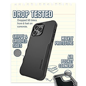 Smartish iPhone 14 Pro Max Protective Case - Gripzilla Compatible with MagSafe [Rugged + Tough] Heavy Duty Armored Slim Cover with Drop Protection - Black Tie Affair