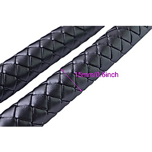 Wento 15 inch Braided Handles Dia.15mm PU Leather Handles for Women Replacement Handbag Tote Replacement Handbag Handles