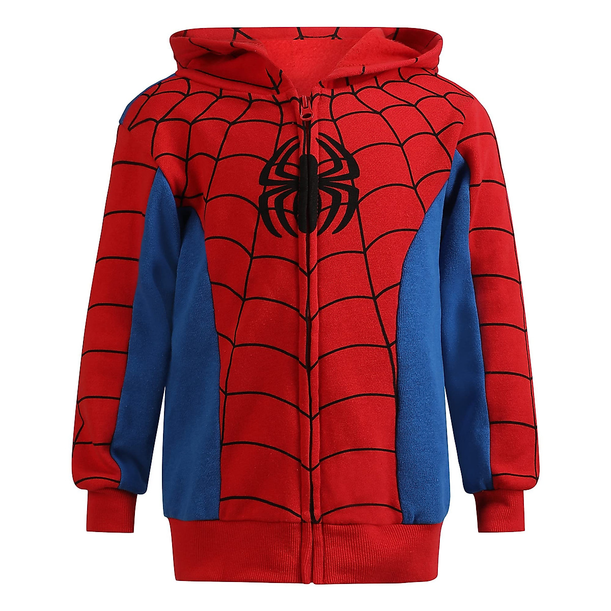 Marvel Avengers Captain America and Spider-Man Boys Zip-Up Hoodie for Toddlers and Big Kids Red