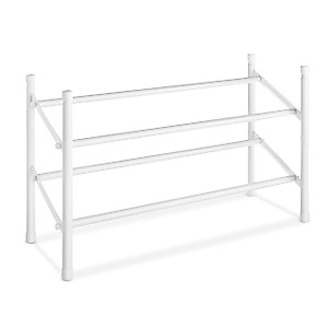 Whitmor, White 2-Tier Expandable and Stackable Shoe Rack