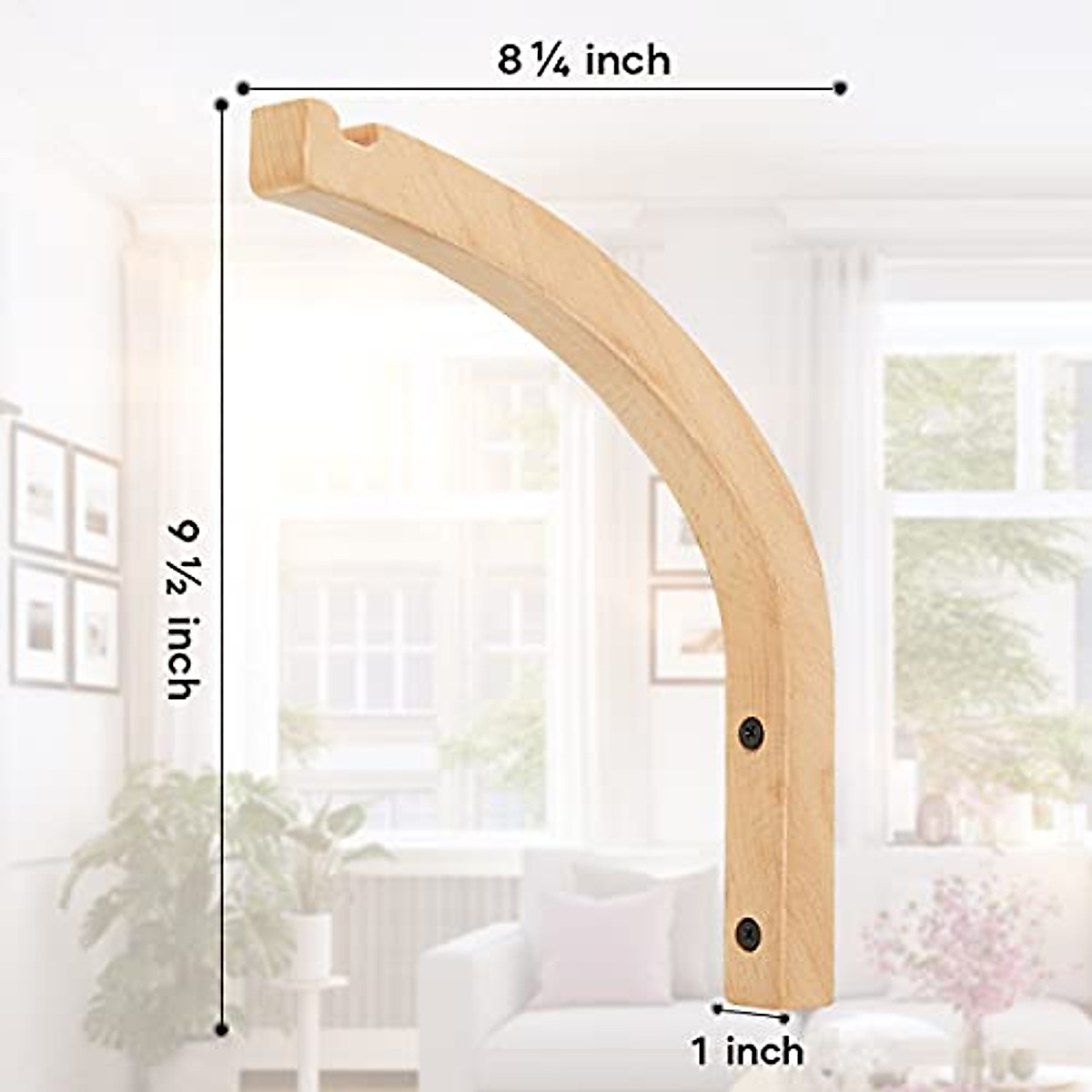 Perfin Wooden Wall Hooks, Plant Hangers Indoor, 8-Inch Wall Mounted Hanging Plant Hooks for Planters, Lanterns, Flower Bracket, Wind Chimes, Decoration Hooks (2 Pack)