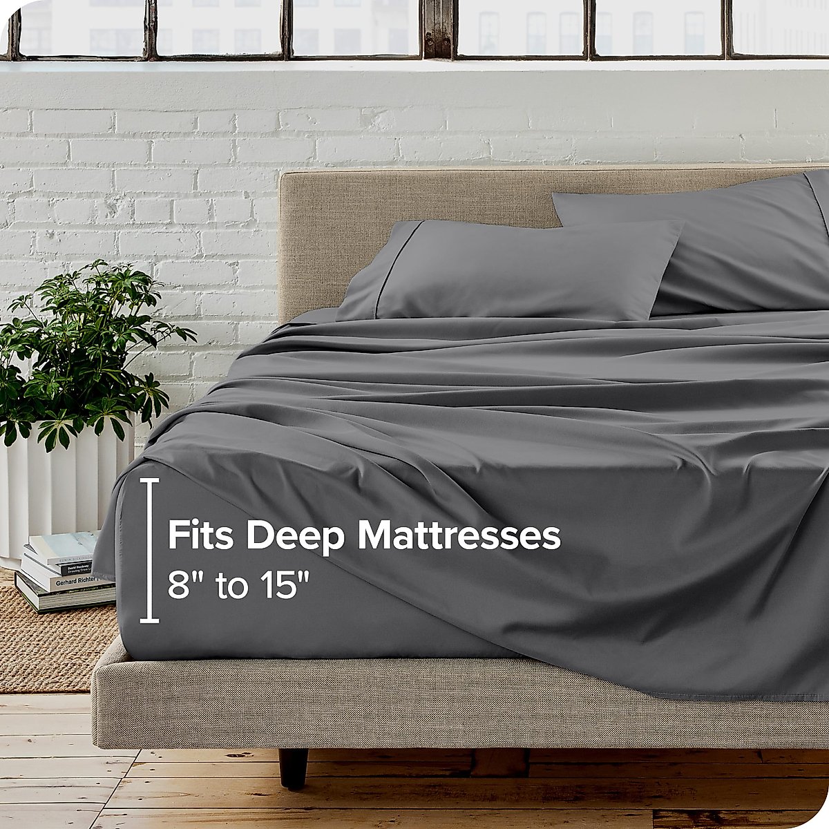 Bare Home Twin Sheet Set - 1800 Ultra-Soft Microfiber Twin Bed Sheets - Double Brushed - Deep Pockets - Easy Fit - Extra Soft - 3 Piece Set - Bedding Sheets & Pillowcases (Twin, Grey)