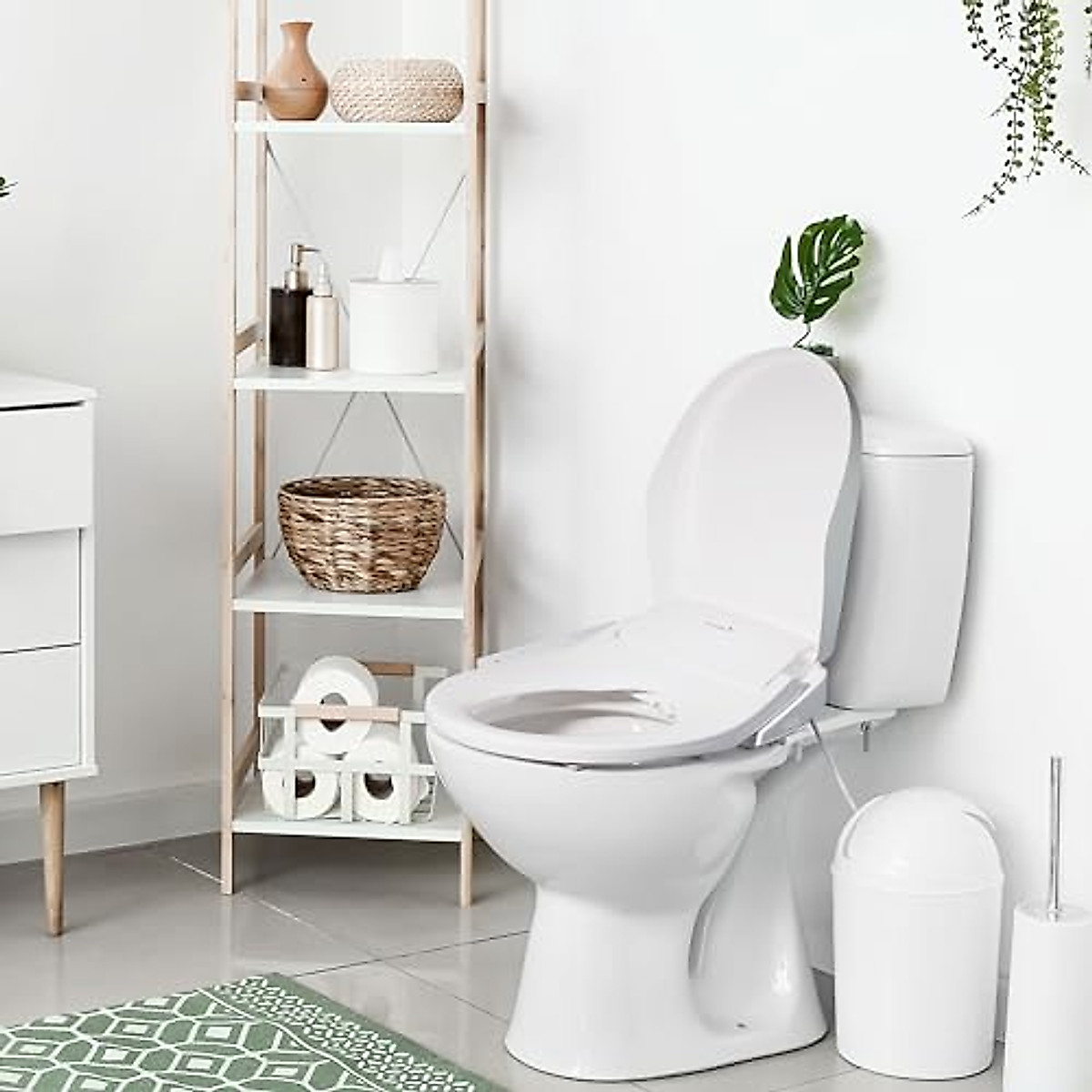 SmartBidet SB-2600 Electric Bidet Seat for Elongated - Electronic Heated Toilet Seat with Warm Air Dryer and Temperature Controlled Wash Functions (Unlimited Hot Water)