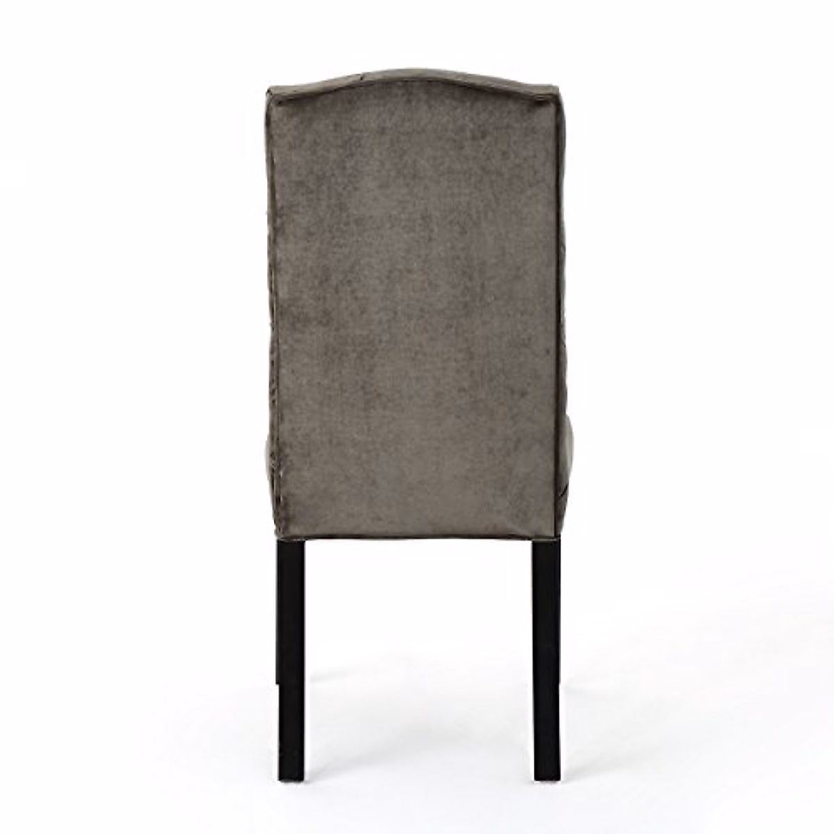 Christopher Knight Home Nickolai Traditional Crown Top Velvet Dining Chairs, 2-Pcs Set, Grey / Dark Brown