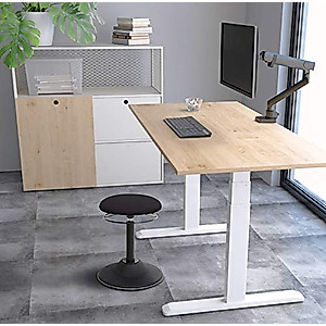 Stand Steady Active Motion Stool | Ergonomic Tilting Desk Chair with 360° Swivel Seat | Height Adjustable Stool for Home, Office, Standing Desks (Black)