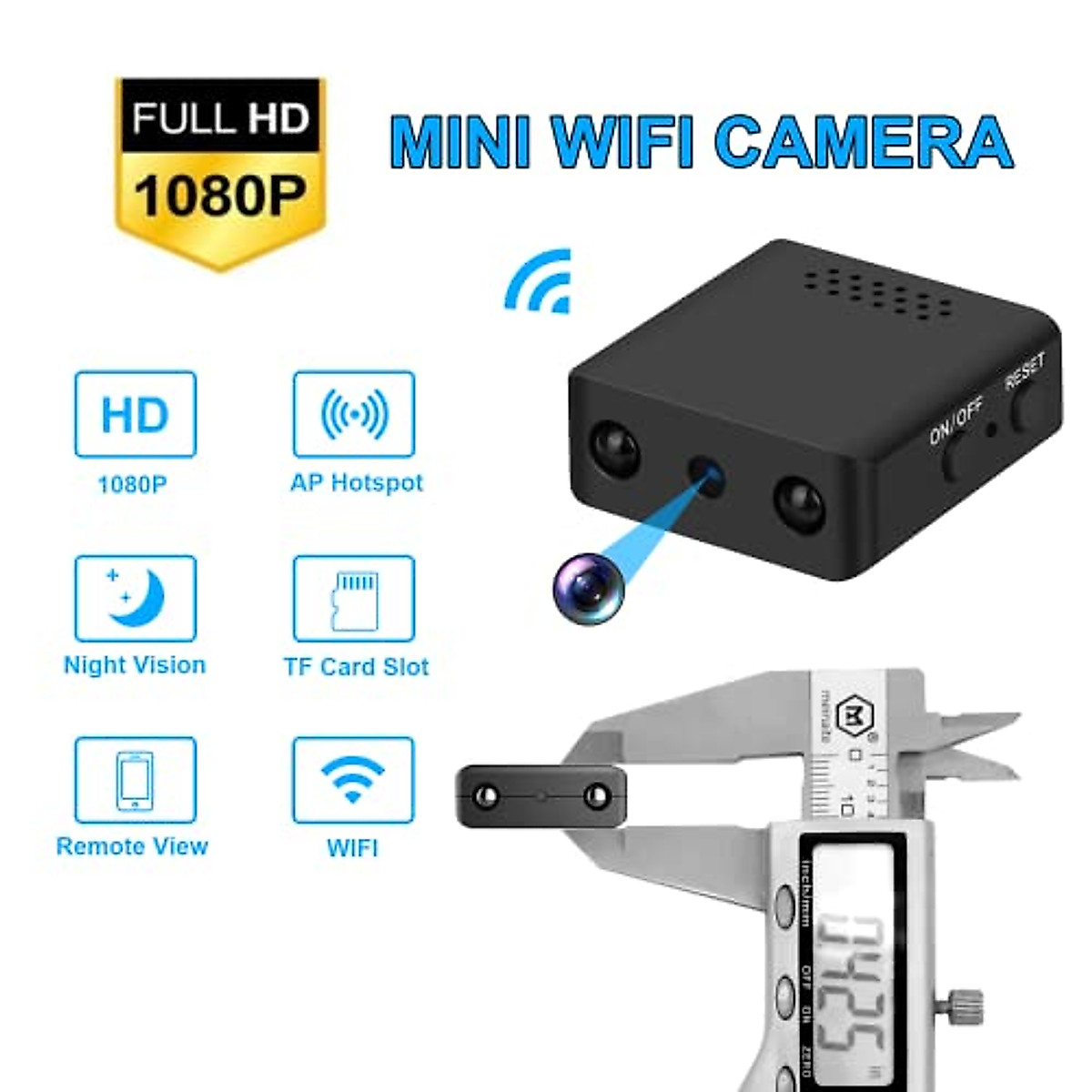Newfun Mini WiFi Wireless Camera Hidden Camera - Security Cameras Small 1080p HD Nanny Cam with Night Vision, Motion Detection,Remote Viewing for Security with iOS,Android Phone APP