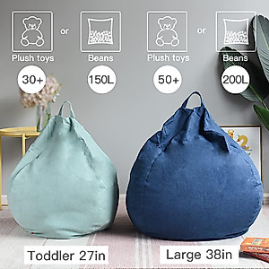 YuppieLife Kids Storage Bean Bag Cover（No Filling） Toy Organizer|Carrying Handle Sofa|Available for Kids and Teenager|Cuddle Chair|Machine Washable and Durable（27'',OrangeRed）