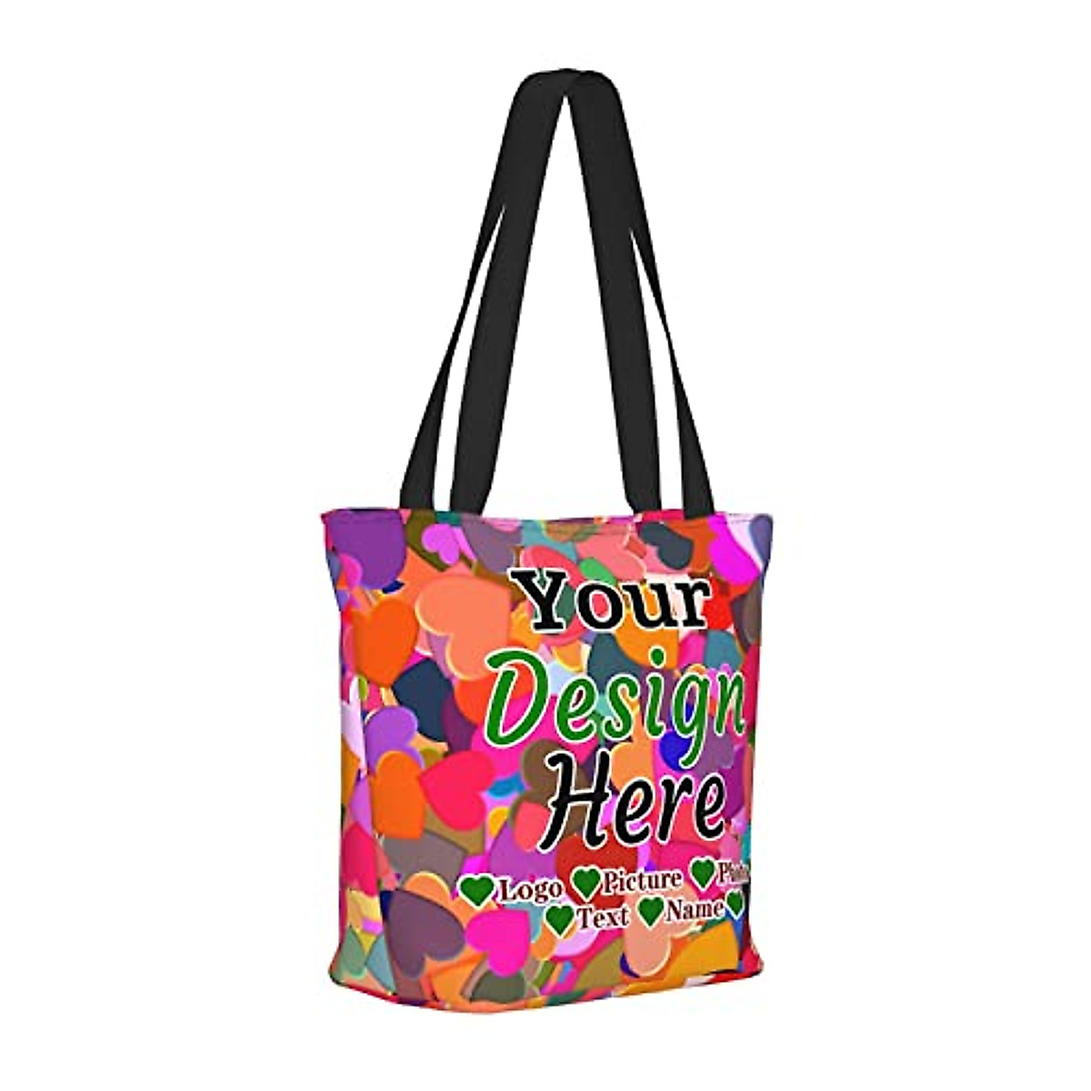 Aziucteh Personalized Tote Bag For Women Custom Tote Handbags Custom Bag Women's Gift For Birthday Valentine'S Day Customized Your Own Photo Picture Text Name Logo