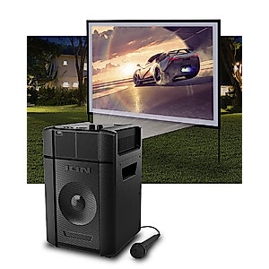 Ion Projector Plus Bluetooth 30-150" Battery Indoor-Outdoor-Karaoke-Speaker HDMI (Renewed)