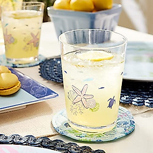 Vera Bradley Women's Indoor/Outdoor Acrylic Cups Set of 2, Turtle Dream, One Size