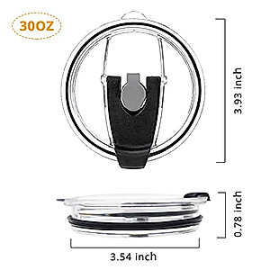 KUFUNG Tumbler Lids Spillproof 30 oz, Splash Resistant Lid for Tumbler/For Yeti Rambler/Coffee Mug and More Cooler Cup (Black, 30 OZ)