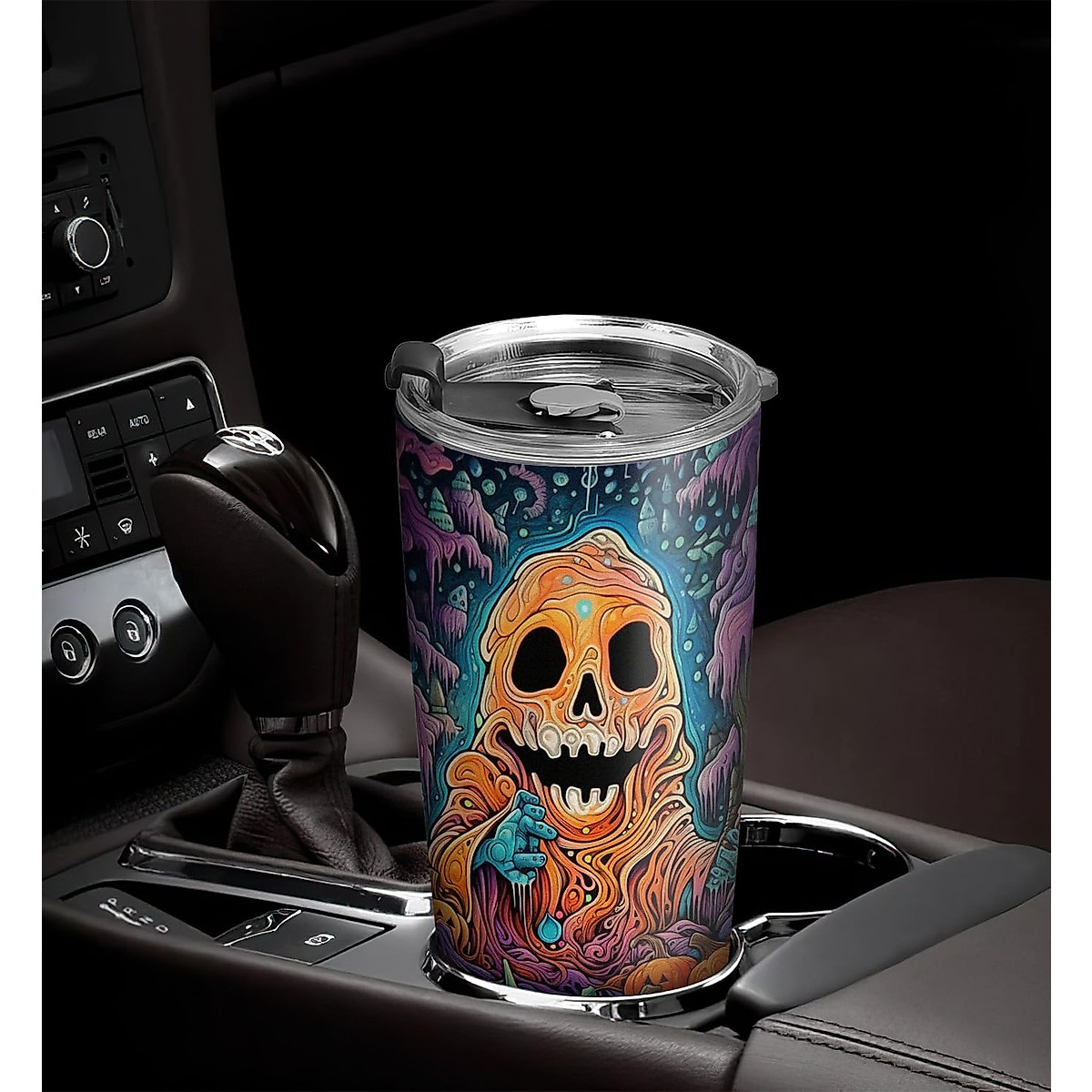ORCAE 20oz Halloween Pumpkin Ghost Tumbler, Boo Boo Ghost, Trick or Treat, Halloween Gifts, Coffee Thermos, Stainless Steel Double Wall Vacuum Insulated Coffee Mug, Travel Cup with Lid - A