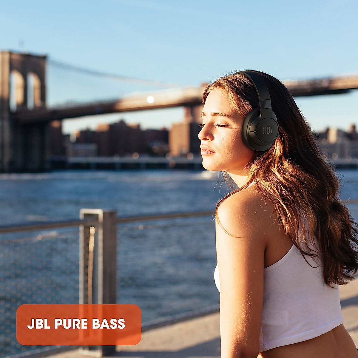 JBL Tune 760NC - Lightweight, Foldable Over-Ear Wireless Headphones with Active Noise Cancellation - White, Medium