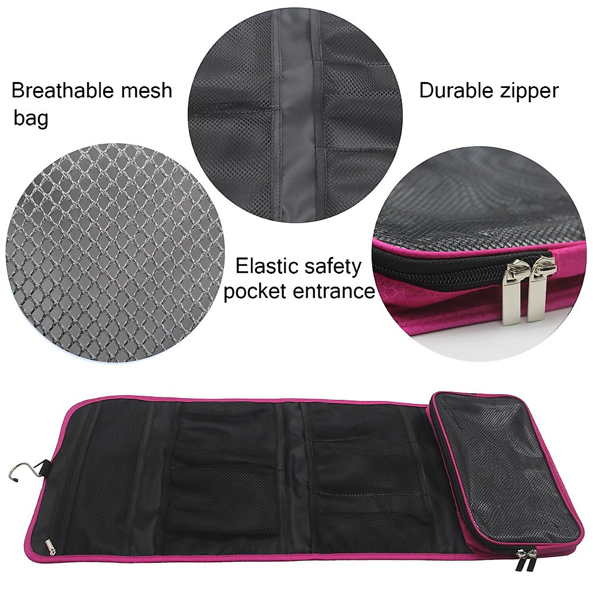 Relavel Travel Hanging Toiletry Bag for Women Men Large Capacity Makeup Bag Waterproof Cosmetic Storage Organizer Case for Bathroom Shower Small