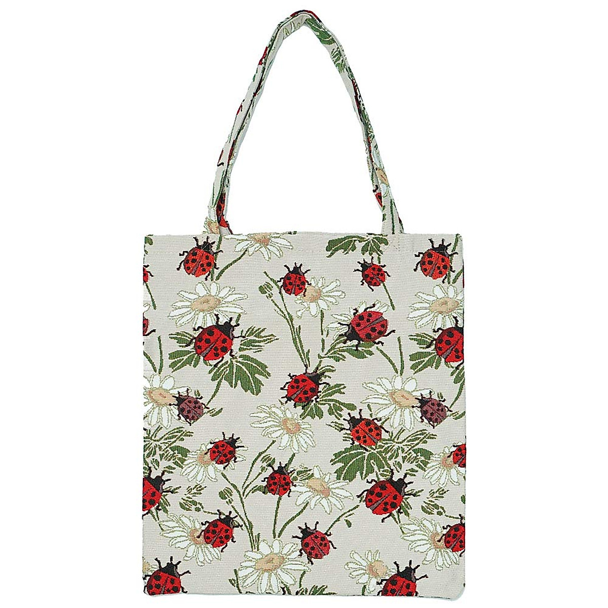 Signare Tapestry Reusable Grocery Eco-Friendly Shopping Tote Bag with Ladybug Design